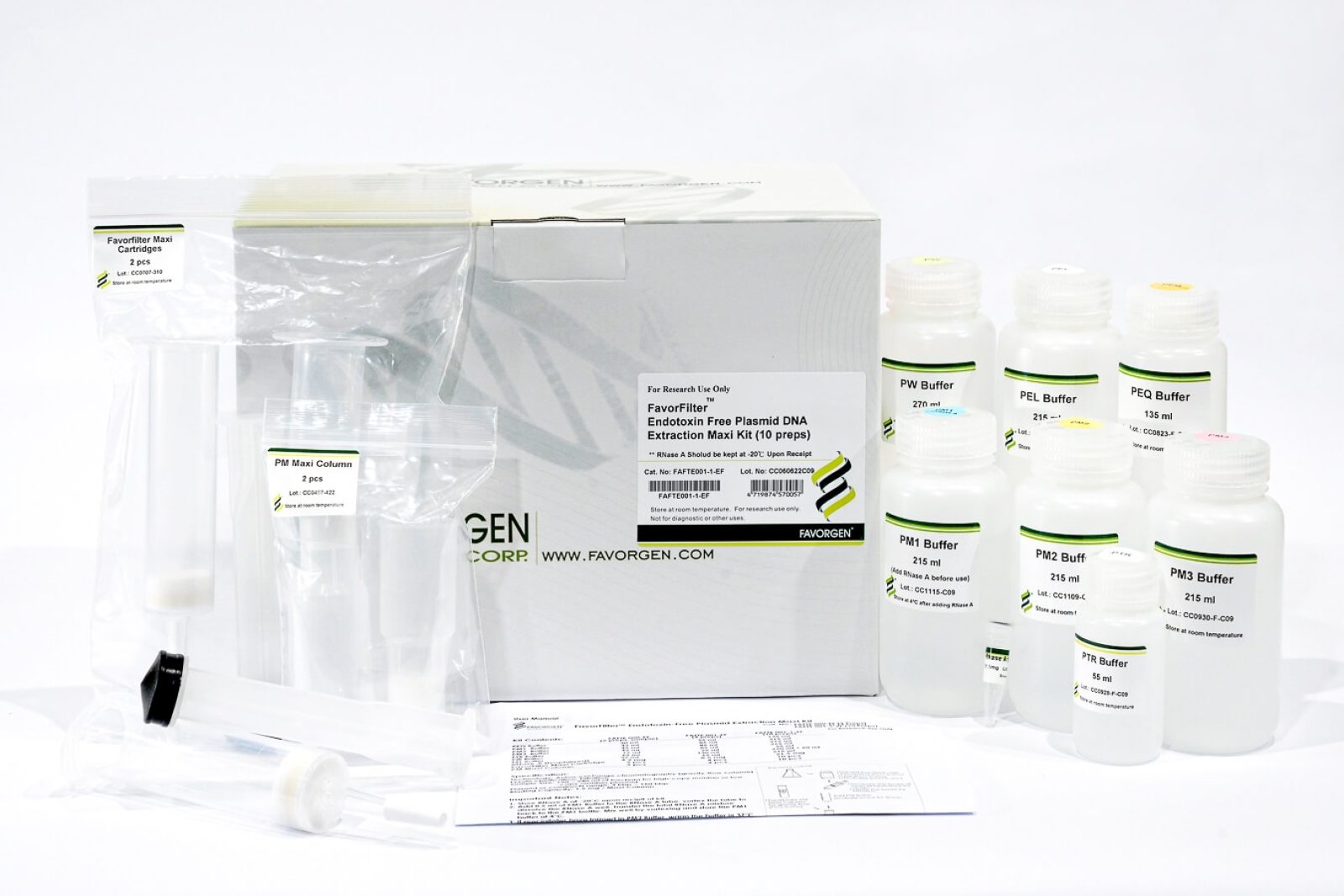FavorFilter™ Maxi Endotoxin Free Plasmid Extraction Kit, Ion Exchange ...