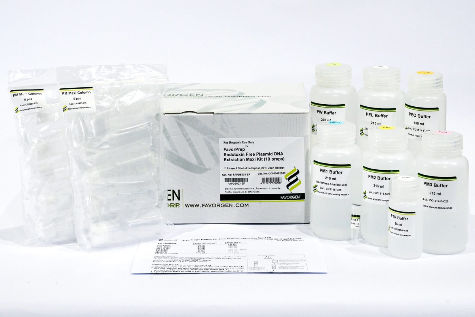 FavorPrep™ Maxi Endotoxin Free Plasmid DNA Extraction Kit (10 prep ...