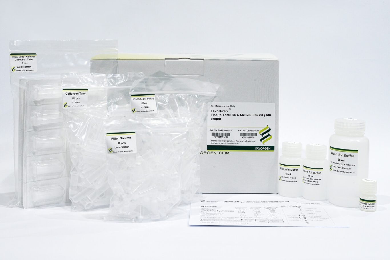 FavorPrep™ MicroElute Tissue Total RNA Kit (blister packing for columns ...